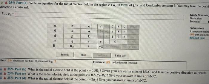 Solved (11\%) Problem 5: A hollow non-conducting spherical | Chegg.com