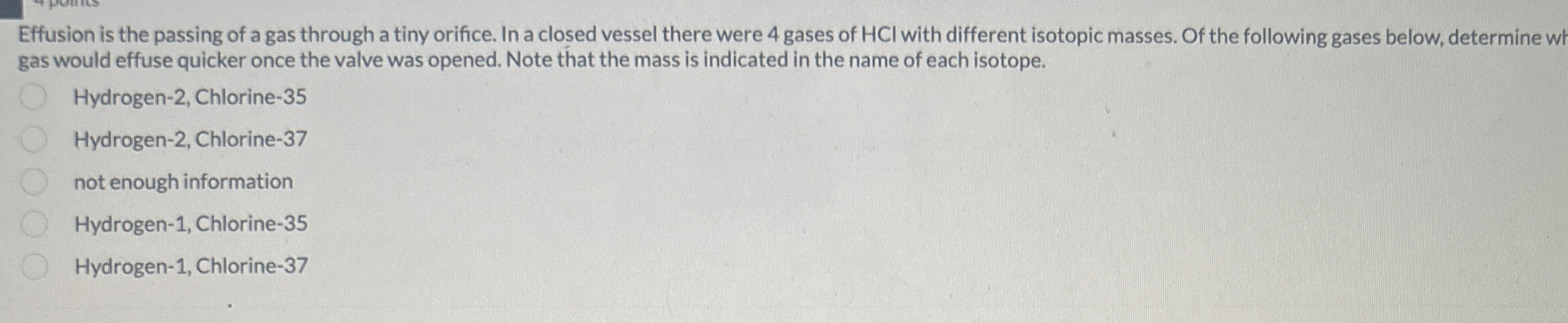 Solved Effusion is the passing of a gas through a tiny | Chegg.com