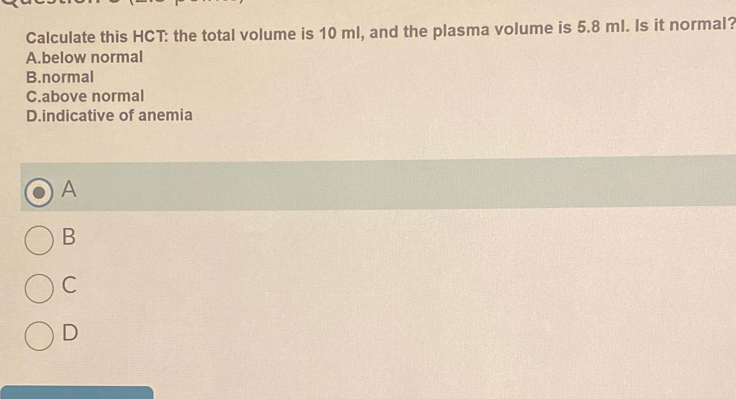 Solved Calculate this HCT: the total volume is 10ml, ﻿and | Chegg.com