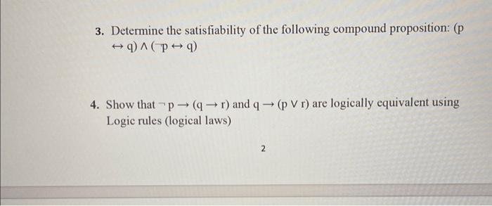 Solved 3. Determine the satisfiability of the following | Chegg.com