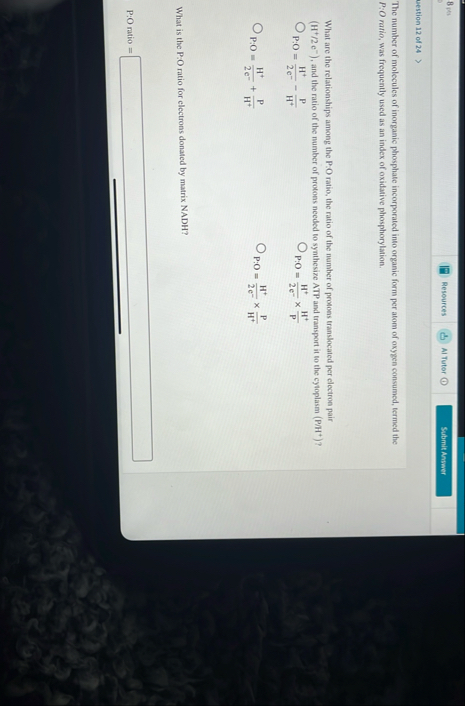 Solved vestion 12 ﻿of 24The number of molecules of inorganic | Chegg.com