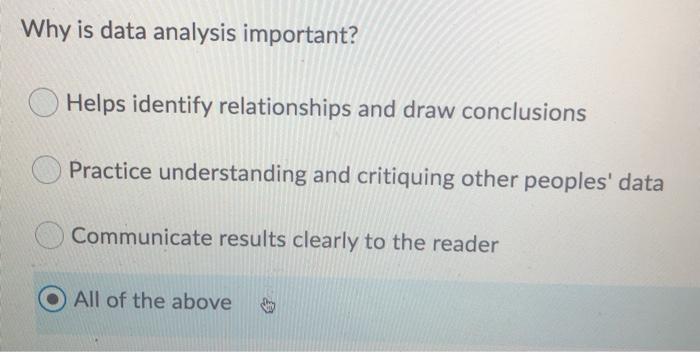 Solved Why is data analysis important? Helps identify | Chegg.com
