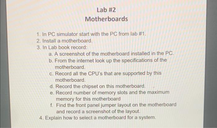 Solved 1. In PC simulator start with the PC from lab #1. 2. | Chegg.com