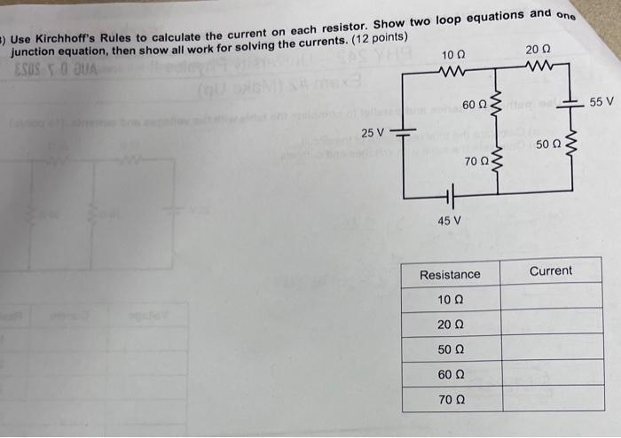 Solved Use Kirchhoff's Rules to calculate the current on | Chegg.com