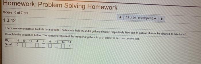 Solved Homework: Problem Solving Homework Score: 0 of 7 pts | Chegg.com