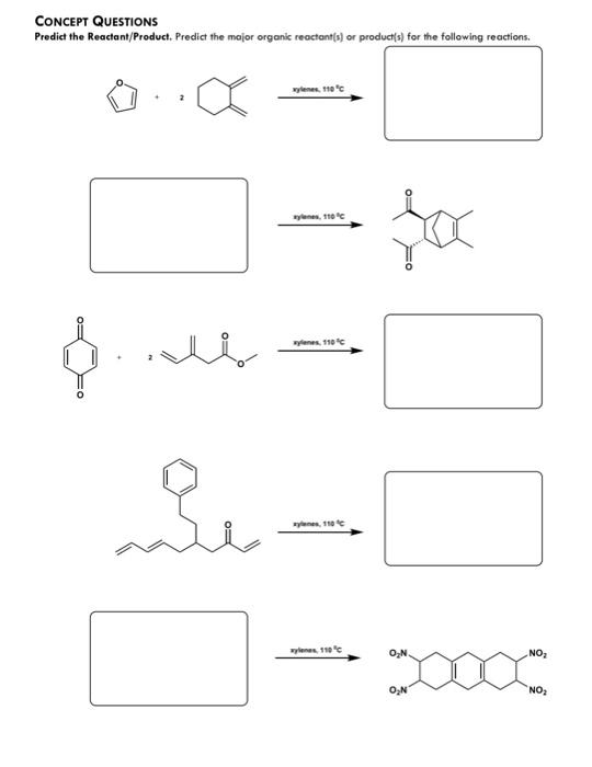 Solved CONCEPT QUeSTIONS Predict the Reactant/Product. | Chegg.com