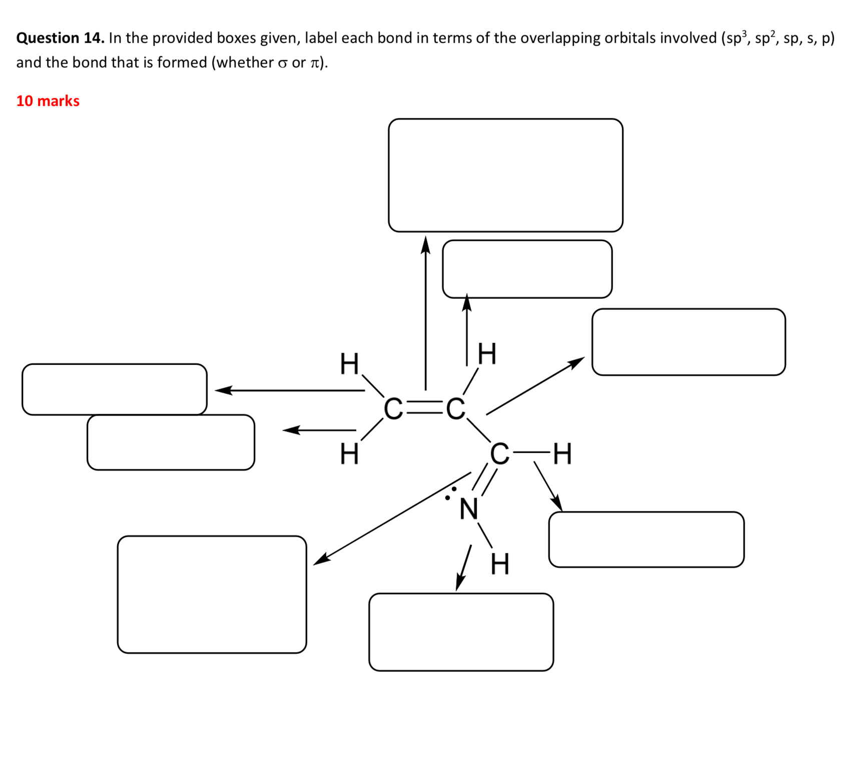 Solved Question 14. ﻿In the provided boxes given, label each | Chegg.com