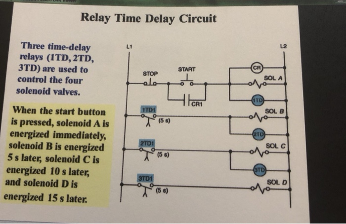Solved Relay Time Delay Circuit Three time-delay relays | Chegg.com
