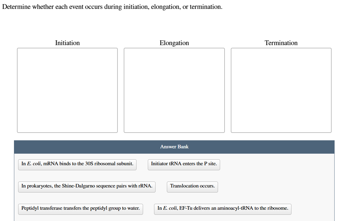Solved Determine whether each event occurs during | Chegg.com