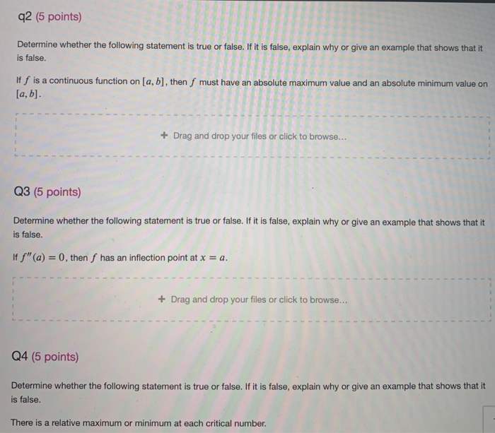 Solved q2 (5 points) Determine whether the following | Chegg.com