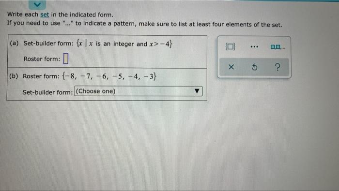Solved Write each set in the indicated form. If you need to | Chegg.com