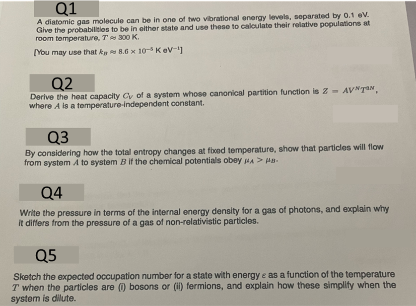 Solved Q1A diatomic gas molecule can be in one of two | Chegg.com