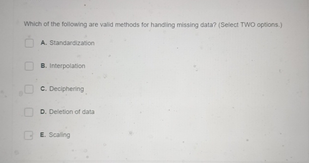 Solved Which of the following are valid methods for handling | Chegg.com