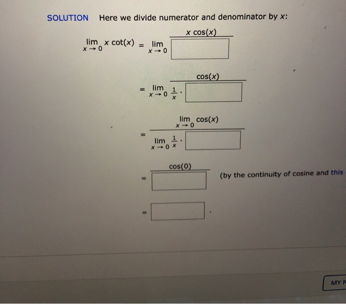 Solved SOLUTION Here we divide numerator and denominator by | Chegg.com