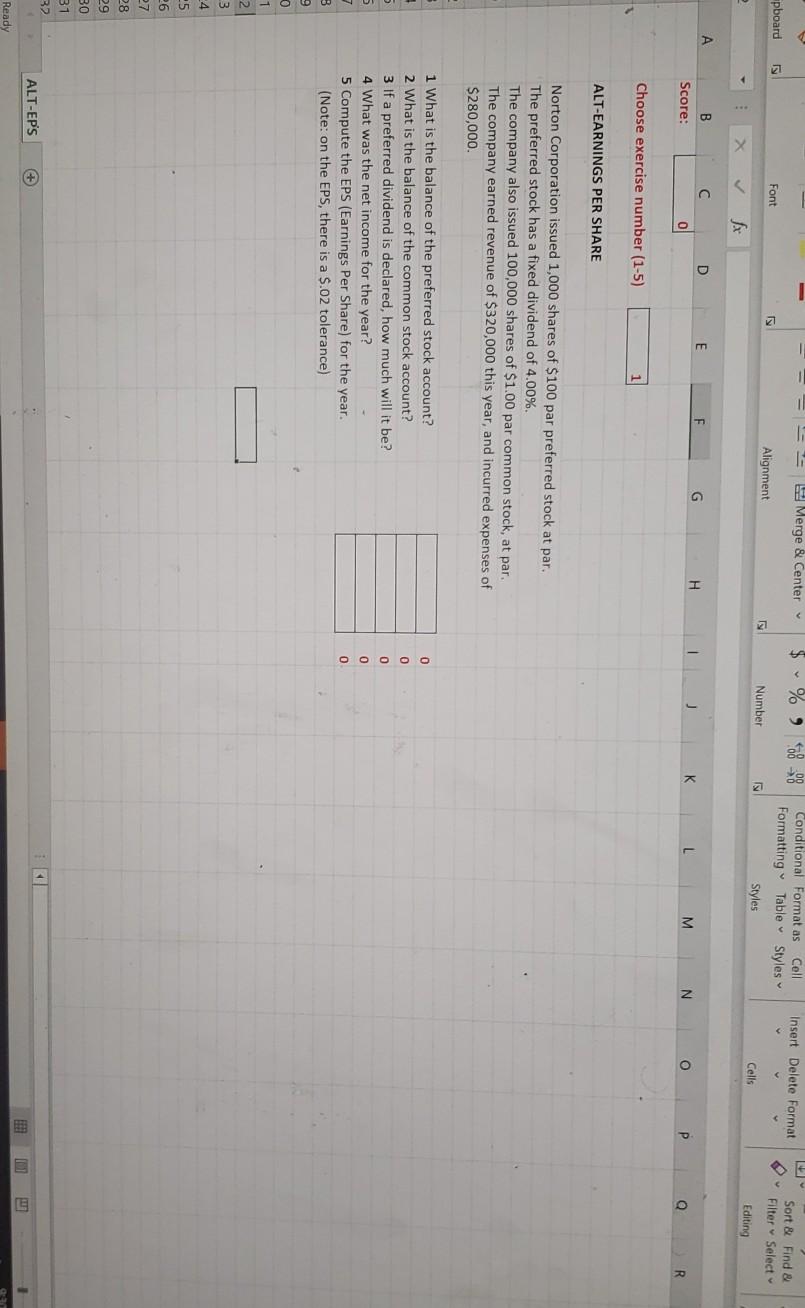 Solved Merge & Center $ % 60 DO INI Insert Delete Format | Chegg.com