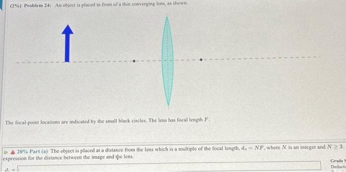 Solved (2%) Problem 24: An object is placed in front of a | Chegg.com