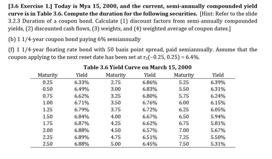 [3.6 Exercise 1.] Today is Mya 15, 2000, and the | Chegg.com