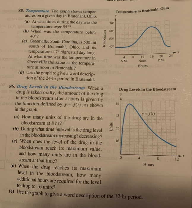 Solved Temperature in Bratenahl, Ohio Temperature 85. | Chegg.com