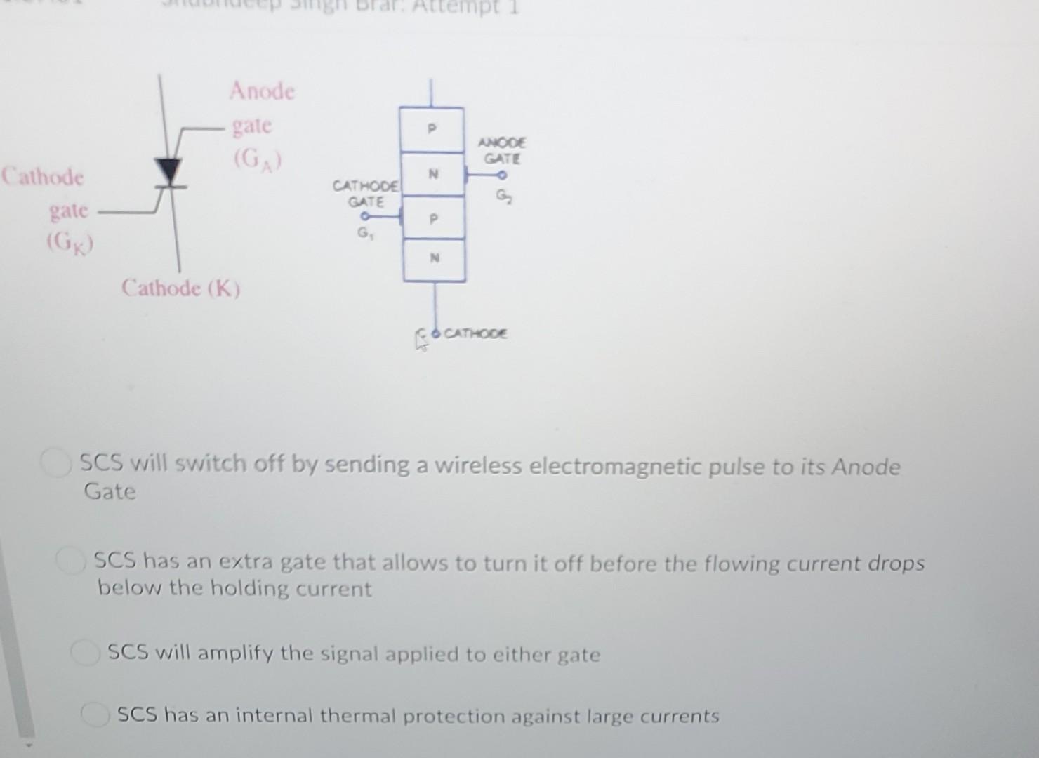 Solved A silicon controlled switch, SCS, is rarely used in | Chegg.com