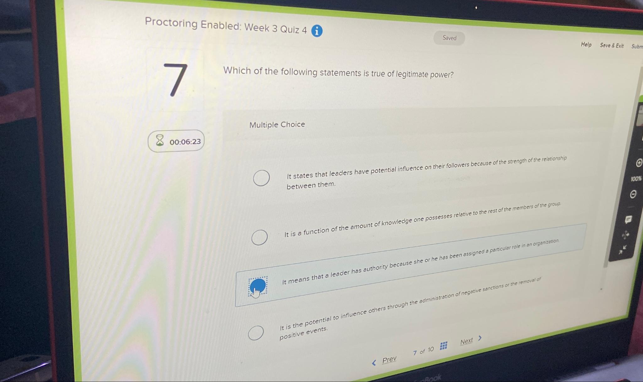 Proctoring Enabled: Week 3 Quiz 4SavedHelpSove & | Chegg.com Proctoring Enabled: Week 3 Quiz 4SavedHelpSove & | Chegg.com