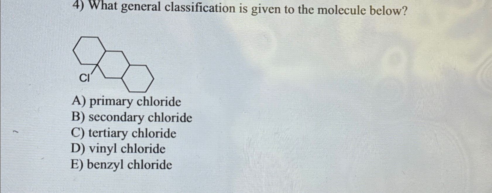 Solved What general classification is given to the molecule | Chegg.com