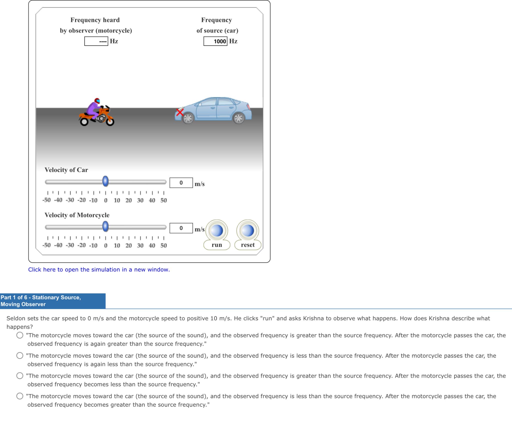 Solved Frequency heardby observer (motorcycle) HzFrequencyof | Chegg.com