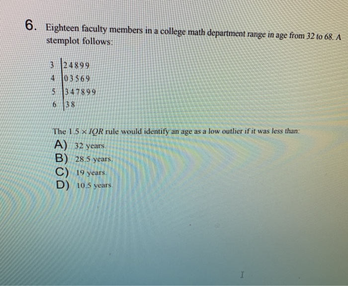 Solved 6. Eighteen faculty members in a college math | Chegg.com