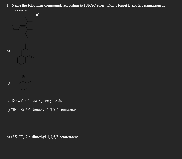 Solved Answer 1a, 1b, 1c, 2a, ﻿and 2b 1. ﻿Name the following | Chegg.com