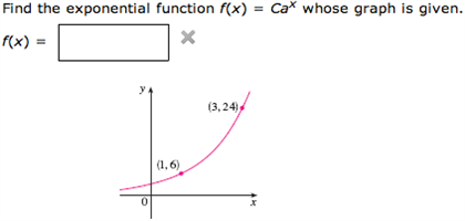 Solved Find the exponential function f(x) = Cax whose | Chegg.com