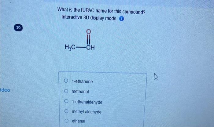 Solved What is the IUPAC name for this compound? Interactive | Chegg.com