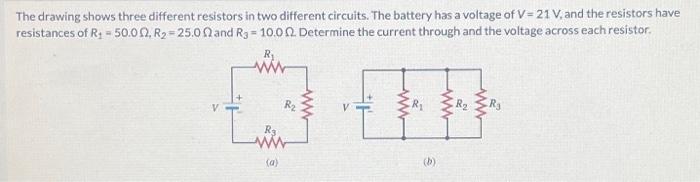 Solved The drawing shows three different resistors in two | Chegg.com