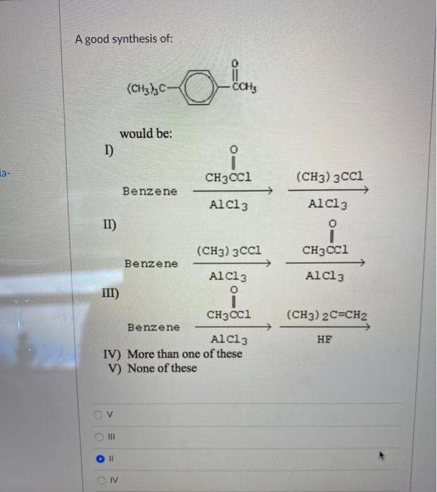 Solved A good synthesis of: (CH3)3C CCHE would be: 1) 0 la- | Chegg.com