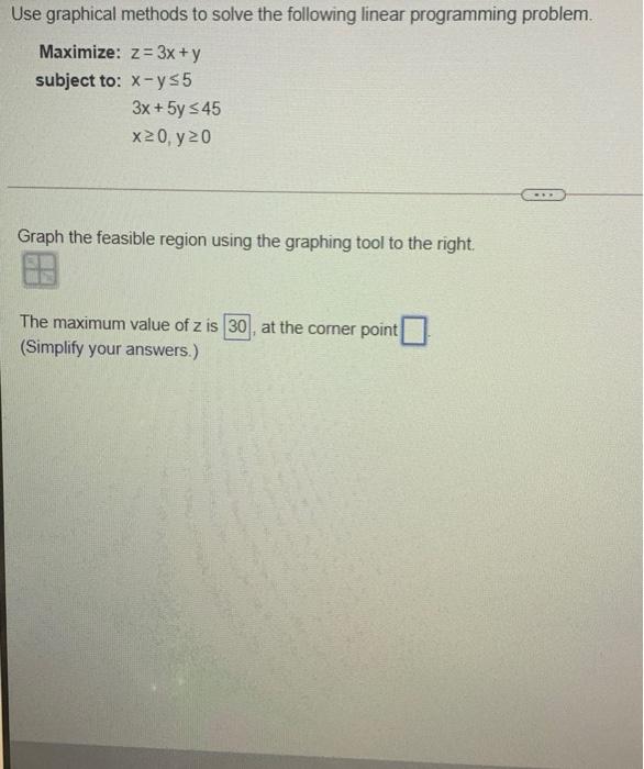 Solved Use graphical methods to solve the following linear | Chegg.com