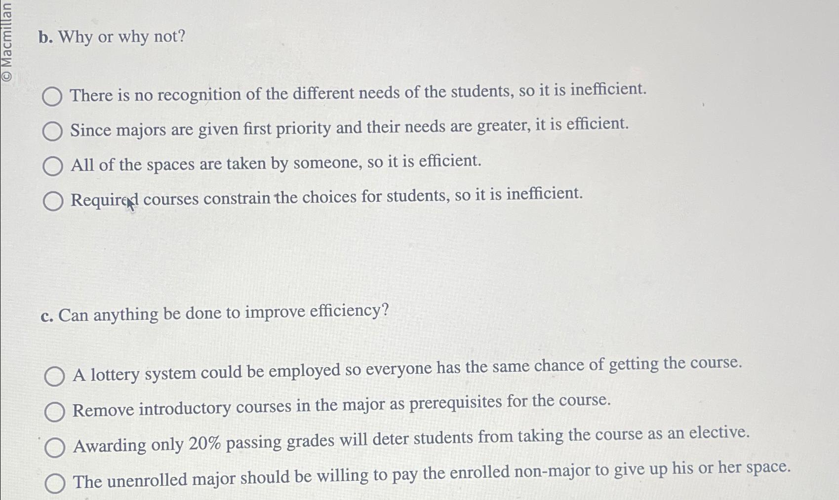 Solved b. ﻿Why or why not?There is no recognition of the | Chegg.com