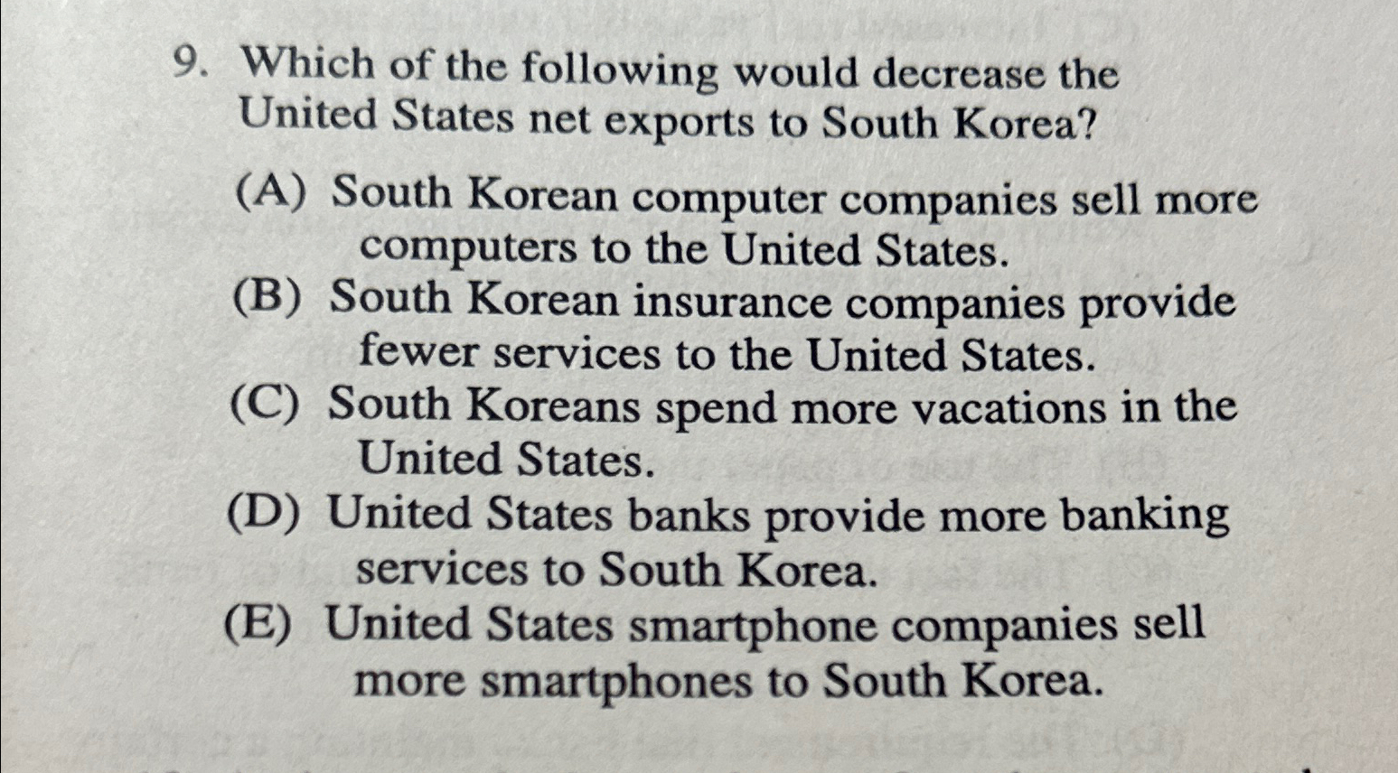 Solved Which of the following would decrease the United | Chegg.com