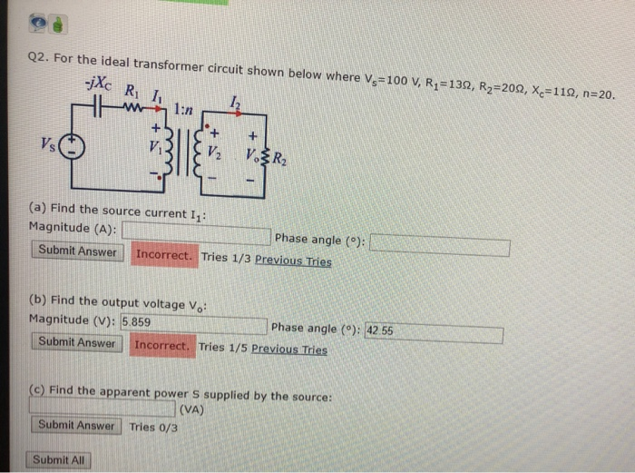 Solved For the ideal transformer circuit shown below where | Chegg.com