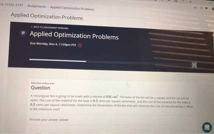 Solved 04-75126-2197 Assignments > Applied Optimization | Chegg.com