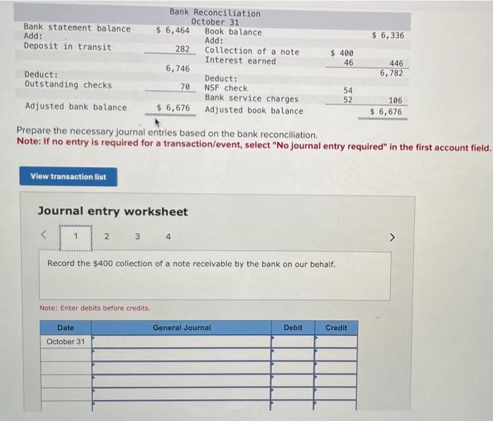 [Solved]: Journal entry worksheet Record the $46 interest
