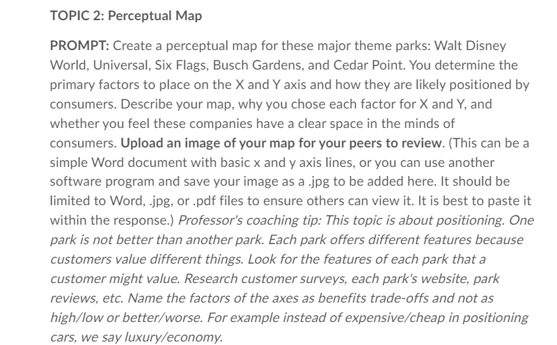 Solved TOPIC 2: Perceptual MapPROMPT: Create a perceptual | Chegg.com