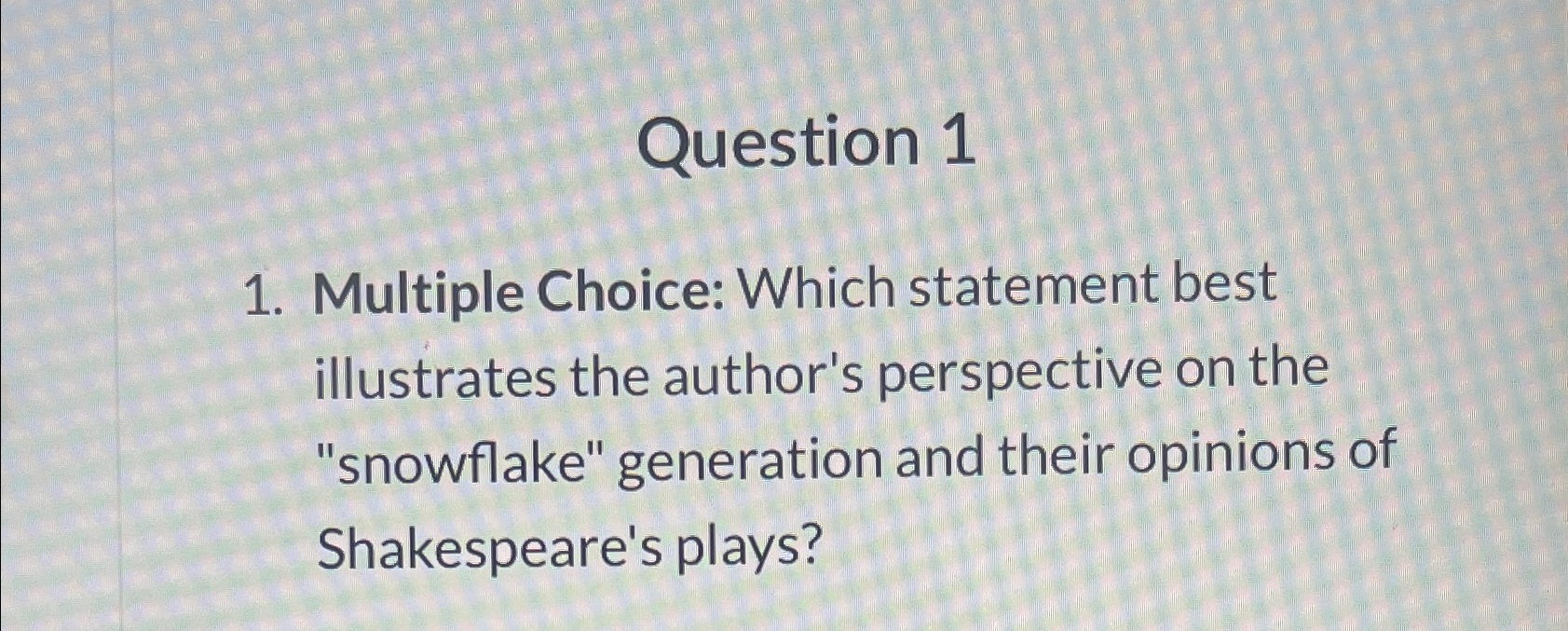 Solved Question 1Multiple Choice: Which statement best | Chegg.com Solved Question 1Multiple Choice: Which statement best | Chegg.com