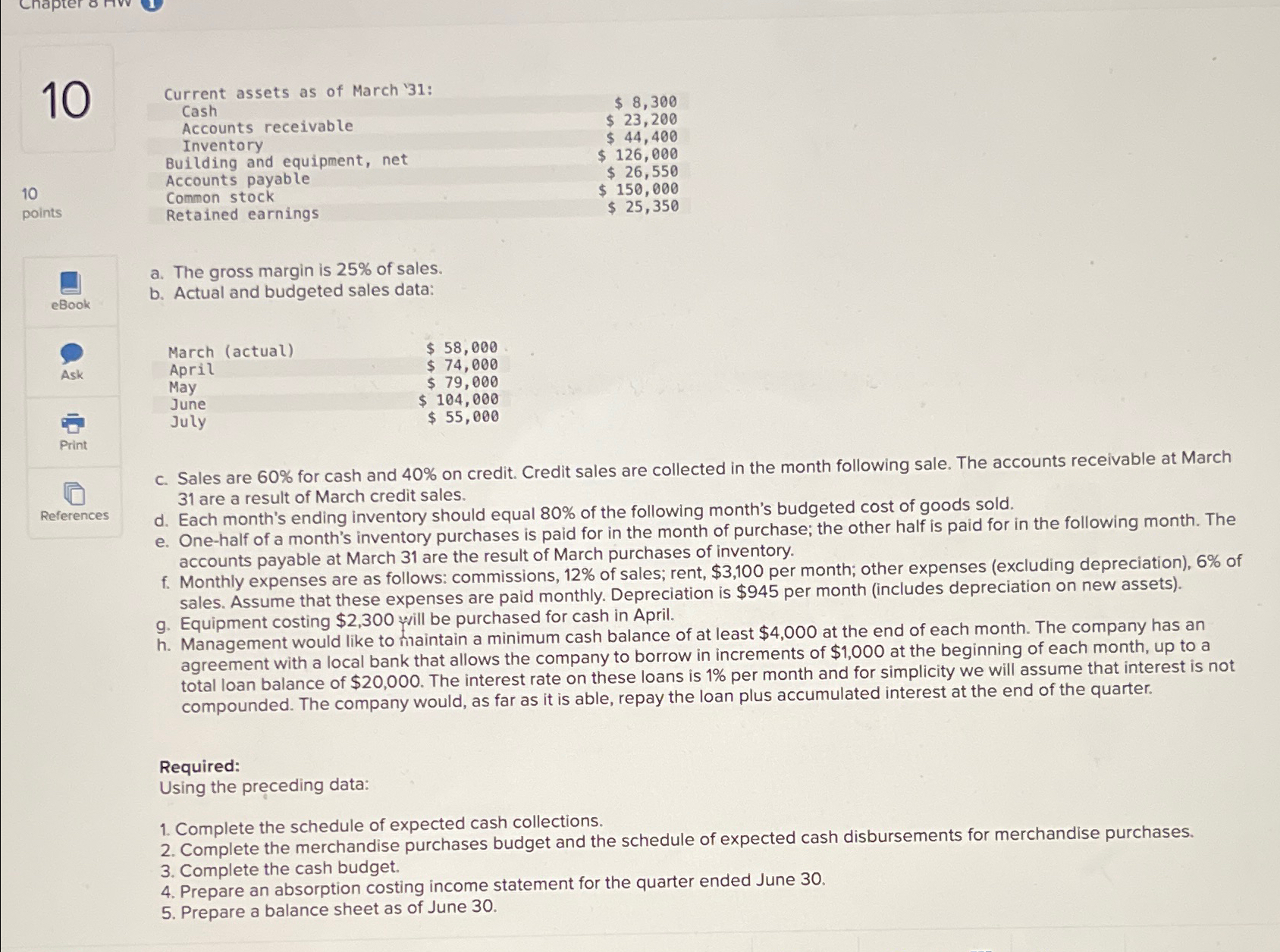 Solved 1010 ﻿pointseBookAsk年PrintReferencesReferencesa. | Chegg.com