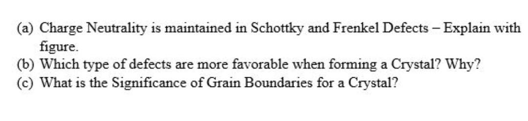 Solved (a) Charge Neutrality is maintained in Schottky and | Chegg.com