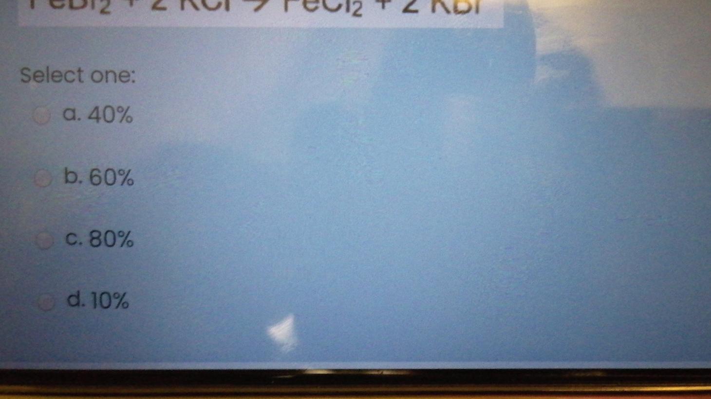 Solved The reaction of 51.0 g FeBr2 with excess KCl resulted | Chegg.com