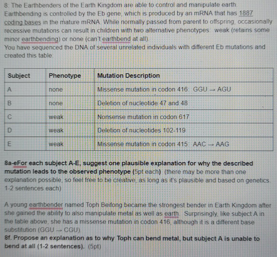 8. The Earthbenders of the Earth Kingdom are able to | Chegg.com