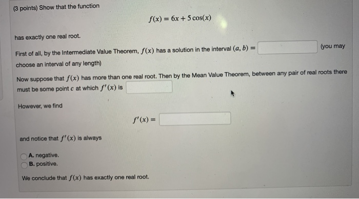 Solved (3 points) Show that the function f(x) = 6x + 5 | Chegg.com