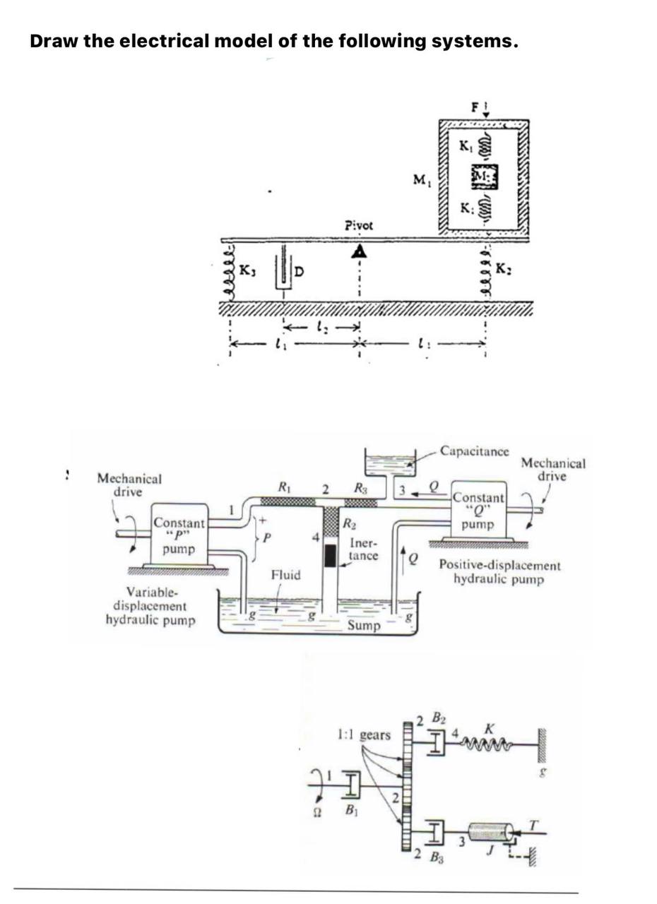 Solved Draw the electrical model of the following systems. | Chegg.com