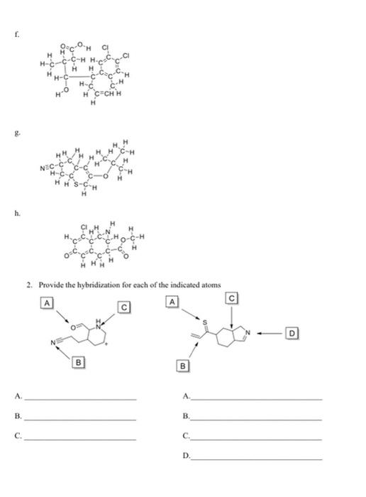 Solved 1. For each of the following draw the skeletal | Chegg.com