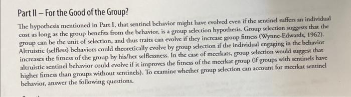 Solved tended to have higher fiat sentinel behavior evolved | Chegg.com
