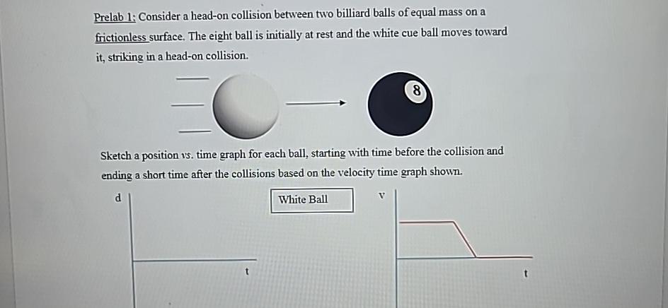 Solved Prelab 1: Consider a head-on collision between two | Chegg.com
