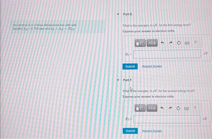 An electron is in a three-dimensional box with side | Chegg.com